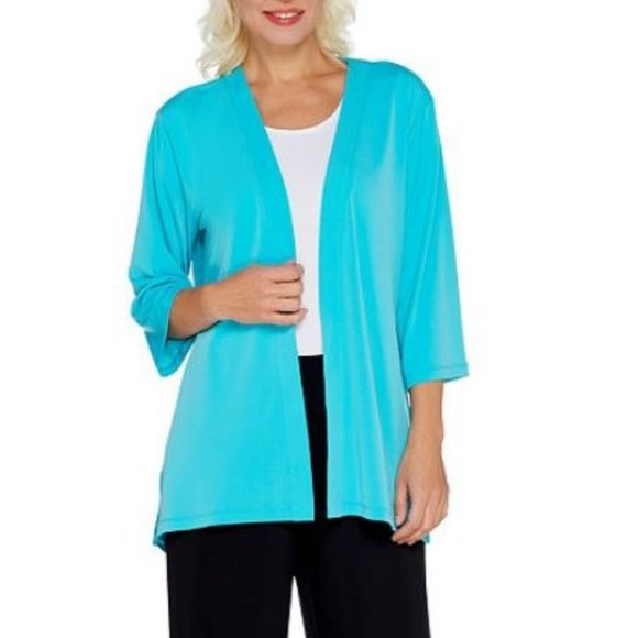 Susan Graver | Tops | Susan Graver Liquid Knit 34 Sleeve Cardigan 75 | Poshmark